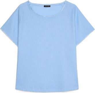 Fiorella Rubino Femme, Blouses et Chemises, Bleu, Taille: 40 FR T-shirt en lin m&eacute;lang&eacute;
