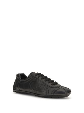 Prada Mens Lace-Up Sneakers Nero