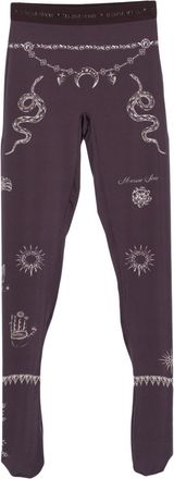 Marine Serre Jersey-Strumpfhose mit Tattoo-Print - Braun