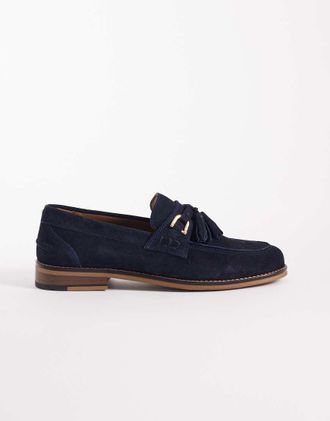 Asos Mocassins en daim &agrave; glands - Bleu marine