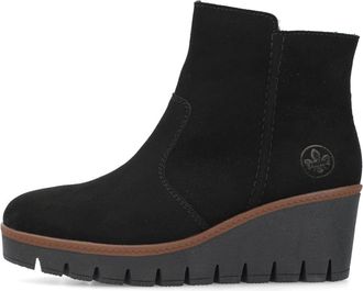 Rieker Femme, Chaussures, Noir, Taille: 42 EU Bottines &agrave; Talon Compens&eacute; en Daim Noir