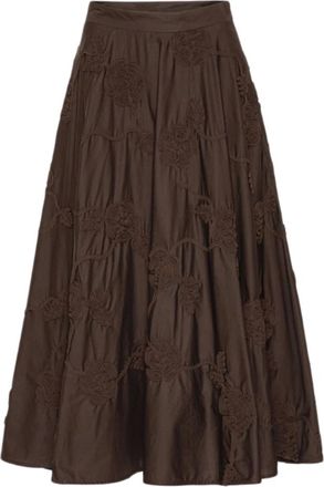Rotate Rotate Birger Christensen, Femme, Jupes, Brun, Taille: 40 FR Flower Maxi Skirt