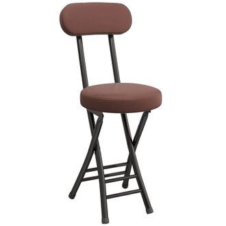 Generic Klapphocker Faltbar 4cm Dickes Sitzkissen Aus PU-Leder Rahmen Aus Kohlefaser Klappstuhl Bis 110 Kg Hocker Klappbar f&uuml;r K&uuml;che, Esszimmer, Innen- und Au