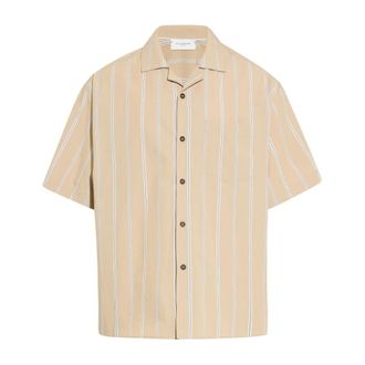 Paolo Pecora Boxy Fit Kurzarmhemd - - Shirts - Herren - Beige - XS