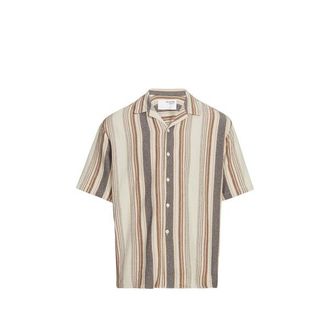 Selected gestreiftes Hemd - Beige