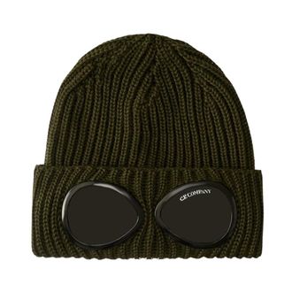 C.P. Company Merino Wool Goggle Beanie - - Accessories - Herren - Gr&uuml;n - ONE SIZE