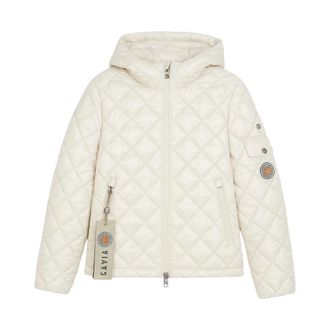 C.A.Y.A C.a.y.a, Femme, Vestes, Blanc, Taille: 42 FR Veste Courte Blanche avec Diamants et Fermeture Éclair