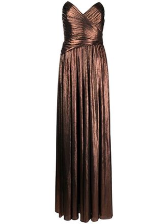 Retrofête robe Waldorf à coupe longue - Marron