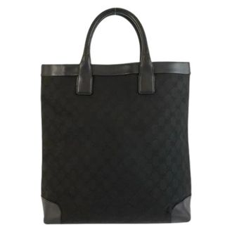 Gucci Sac cabas en toile GG en cuir Pre-owned - Femme - Pre-owned - Noir - Taille: ONE Size