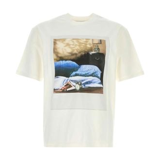 Jil Sander Baumwoll-T-Shirt mit kurzen &Auml;rmeln - - Tops - Herren - Wei&szlig; - L