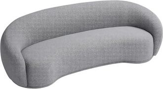 Vente-Unique Canap&eacute; 3 Places en Tissu Bouclette Gris BOVANA