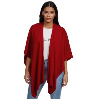 Glamexx24 Damen Poncho Schal Cashmere Feeling Strick Cape Frauen Poncho Cardigan XXL Umh&auml;ngetuch f&uuml;r Fr&uuml;hling und Herbst Made in Italy