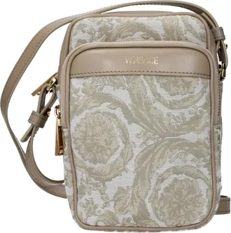 Versace Sac bandouli&egrave;re en tissu - Homme - Sacs - Beige - Taille: ONE Size