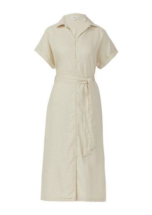 s.Oliver Midikleid Kleid Midikleid aus Leinenmix mit Eingrifftaschen