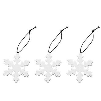 Sagaform 5017280 Winterdekorations-Set Schneeflocke, 3-er, Stein, wei&szlig;, 8 x 8 x 0,5 cm