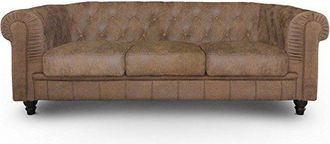 Menzzo Grand Canap&eacute; Chesterfield 3-Sitzer Sofa Vintage