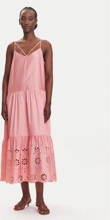 Fracomina Sommerkleid FJ25SD3001W400E5 Korallenfarben Relaxed Fit