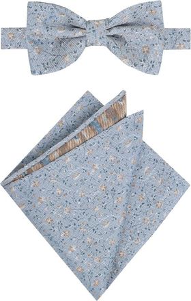 Roy Robson Set aus Fliege und Einstecktuch mit floralem Muster in