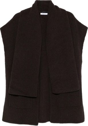 Arovescio cardigan mi-long en maille nervurée - 108 BROWN