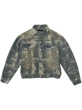 Purple veste en jean à motif en jacquard - Gris