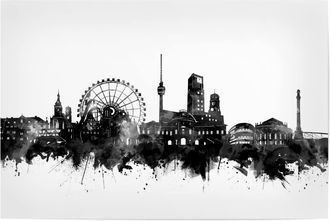 artboxONE Poster 30x20 cm Stuttgart Städte Stuttgart skyline black and white - Bild stuttgart art artistic