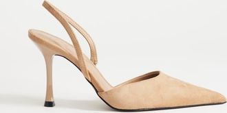Topshop Angel - Escarpins &agrave; talon en imitation daim - Taupe-Neutral