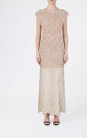 By Malene Birger Robe longue fourreau &agrave; pois avec fines bretelles et col en U