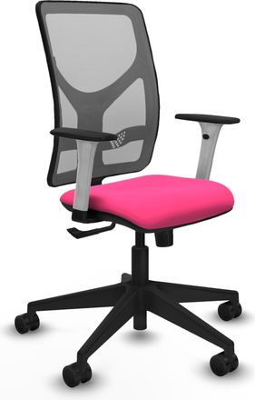 Piqueras y Crespo Rosa Schreibtischstuhl mit wei&szlig;en und schwarzen Armlehnen, h&ouml;henverstellbare Lendenwirbelst&uuml;tze, ausgestattet mit 3 Positionen und Schneideschaum, Gra