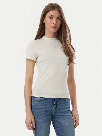 Guess T-Shirt W5BP07 KCGM2 &Eacute;cru Slim Fit