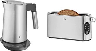 WMF Kineo Wasserkocher mit Temperatureinstellung 1,6l, Kalkfilter, 3 W & Lumero Toaster Langschlitz mit Brötchenaufsatz, 2 Scheiben, XXL, Einseitiges Toas