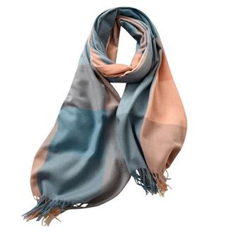 Generic &Eacute;charpe Longue &agrave; Carreaux pour Femmes - &Eacute;tole Chaud dautomne et Hiver en Tartan - Enveloppant &Eacute;pais (Blue, One Size)