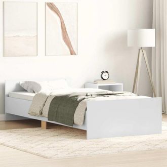 vidaXL Cadre de lit blanc 90x200 cm bois ding&eacute;nierie