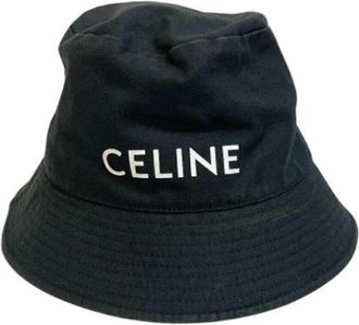 Celine unisex, Pre-owned, Noir, Taille: ONE Size Chapeau Vintage en Coton Pre-owned