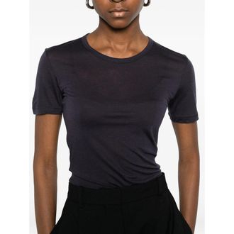 Anine Bing Lyocell-Wool Crew Neck T-Shirt - Midnight Blue