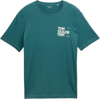 Tom Tailor Herren 1047795 T-Shirt mit Print, 14171-Jasper Green, L