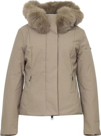 RefrigiWear Femme, Vestes, Gris, Taille: 40 FR Veste en tissu avec fourrure