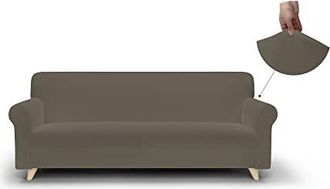 Italian Bed Linen Sofabezug Bielastisch Ausschnitt Stoff mit glatter Struktur, Polyester Modern 170/240 x 90 cm Taupe