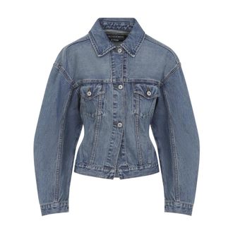 Jacquemus Femme, Vestes, Bleu, Taille: 34 FR Veste en jean Denim de-N&icirc;mes