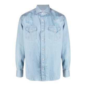 Brunello Cucinelli Chemise en Jean Bleu - Homme - Chemises - Bleu - Taille: XL