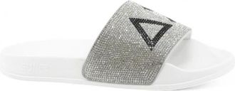 Sun 68 Slide mit Strasssteinen - - Shoes - Damen - Wei&szlig; - 38 EU