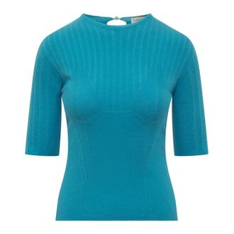Lanvin Femme, Blouses et Chemises, Bleu, Taille: 40 FR Haut à Manches Courtes