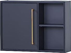 Schildmeyer Kent Hängeschrank 153912, Nachtblau/Gold, 66,8 x 16 x 48,4 cm