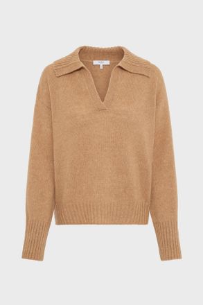 Gerard Darel Pull &agrave; col polo - Camel