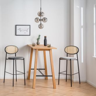 Studio Copenhagen home24 Barstuhl Davie (2er-Set) 53 x 106 x 42cm Hellgrau