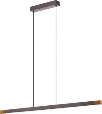 Eglo LED Pendelleuchte Esstisch Lisciana, Hängelampe für Wohnzimmer und Esszimmer, FSCM70HB, Esszimmerlampe aus Aluminium in braun und Holz in Walnuss-Opti