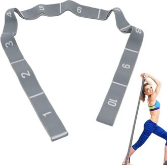 Generico Dehnungsgurt f&uuml;r &Uuml;bungen - Beindehnungsg&uuml;rtel mit 10 Schlaufen | elastisches Band f&uuml;r Physiotherapie | Professionelle Widerstandsb&auml;nder f&uuml;r Pilates&uuml;bu