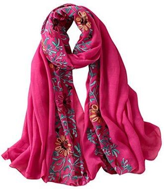 Generic ÉCharpe Femme Echarpe Hiver BrodéEs Pour ChâLes En Pashmina Foulards Bandana à Motifs Floraux Basiques Classique