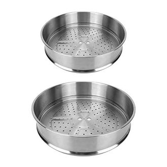 SM SunniMix 2 Pcs Acier Inoxydable Panier Vapeur Viande Cuisson Grille Vapeur, 30cm et 28cm, 30cm et 28cm