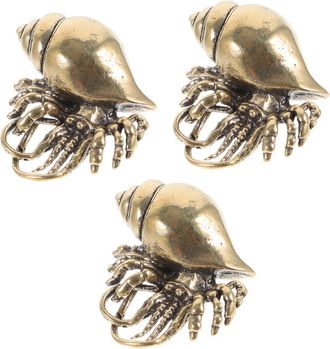 Amosfun 3St Einsiedlerkrebs aus Messing b&uuml;rodeko b&uuml;ro Dekoration tischdeko esstisch genschenkideen wohnungseinrichtung Kabinett Messingstatue Figur in Form ei