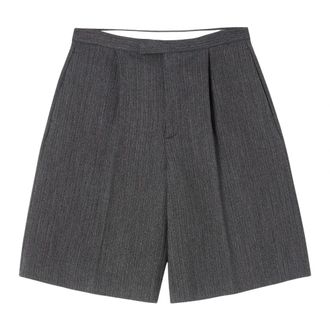 Maison Margiela Gestreifte Wollmischung-Stoffhose - - Shorts - Damen - Grau - 3XS